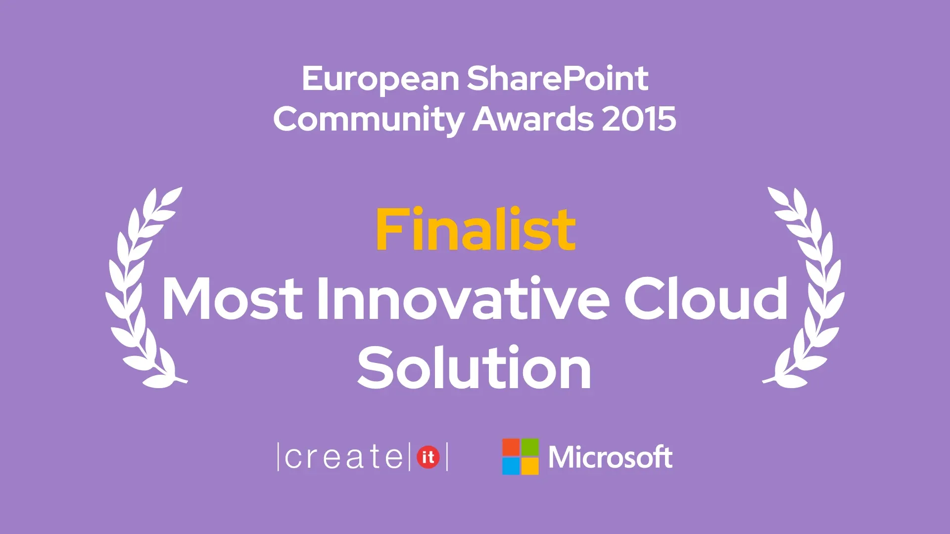 Create IT: finalist at European SharePoint Awards 2015